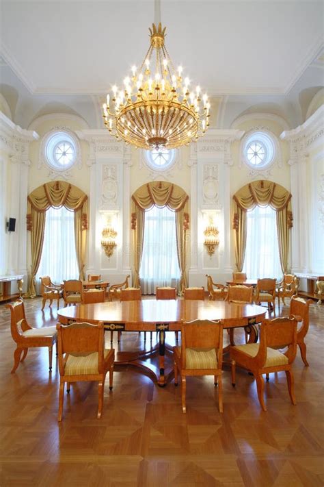 A Large Round Table In The Luxurious Living Room Editorial Stock Image