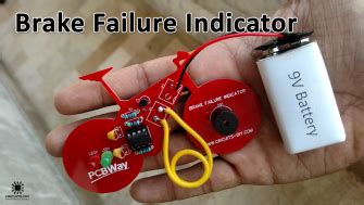 Brake Failure Indicator Circuit Using 555 Timer Electronics Project