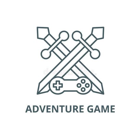 Adventure Game Line Icon Vector Adventure Game Outline Sign Concept