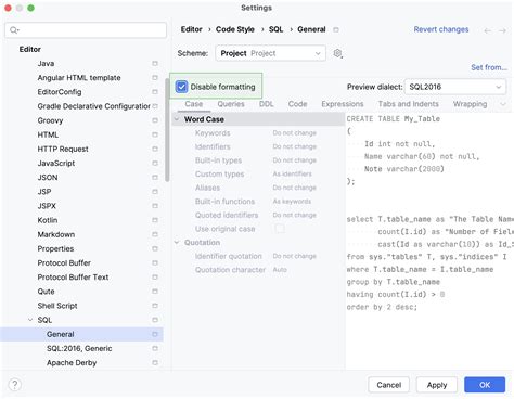 配置 Sql 代码样式 Intellij Idea 文档 配置 Sql 代码样式 Intellij Idea 文档