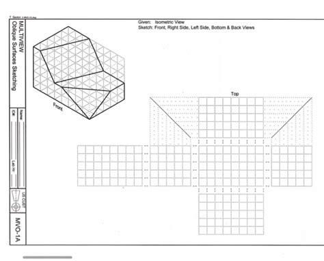 Solved Front Given Isometric View Sketch Top Front Chegg