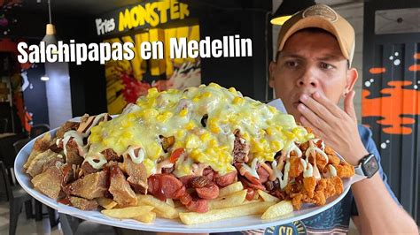Probando Salchipapas En Medellin 🤤 Comida Rapida Colombiana Youtube