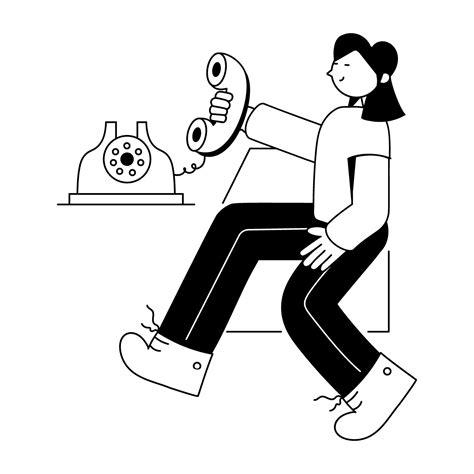 Trendy Telephone Callc 33641520 Vector Art At Vecteezy