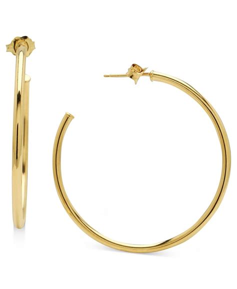 Italian Gold Polished Post Hoop Earrings In 14k Gold Macys