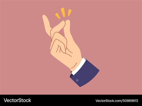 Hand Of Person Making Gesture Snapping Fingers Vector Image