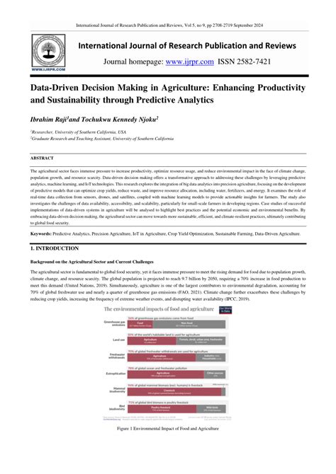 Pdf Data Driven Decision Making In Agriculture Enhancing