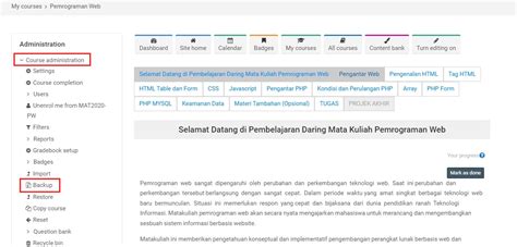 Amankan Course Elearning Berikut Panduan Cepat Backuprestore Course Moodle Upa Tik Undiksha