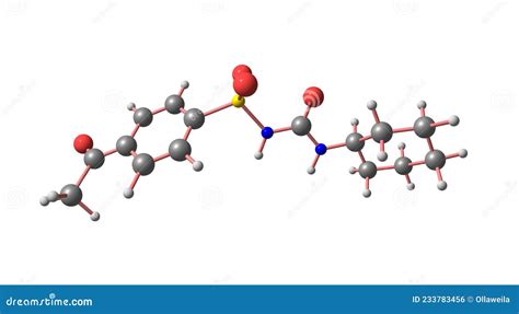 Acetohexamide Molecular Structure Isolated On White Stock Illustration