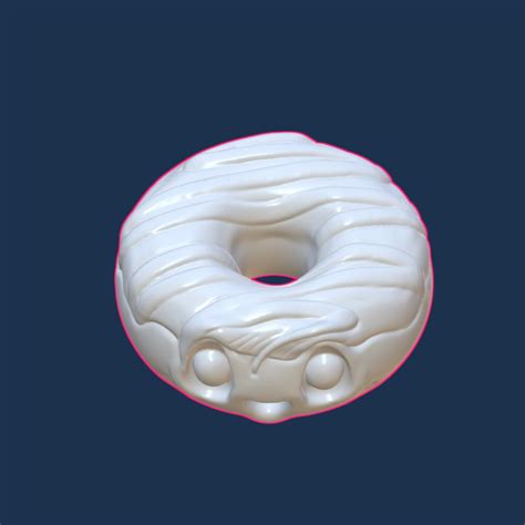 Cartoon Donut Stl File 3d Digital File For 3d Printing Cute Donut