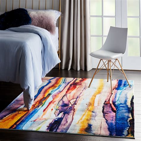 Ivy Bronx Hans Orangebluepurple Area Rug And Reviews Wayfair Canada