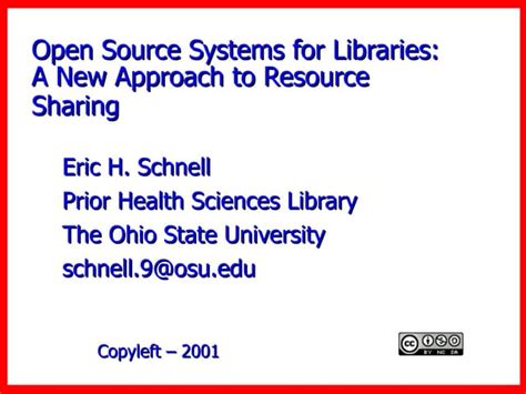 open source systems for libraries a new approach to resource sharing ppt