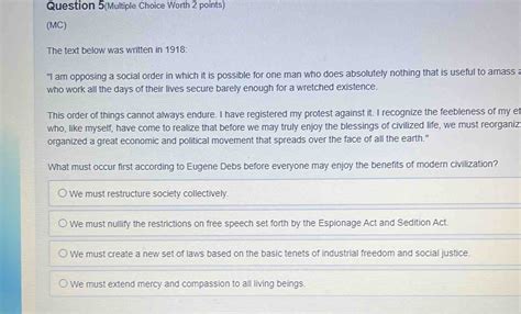 solved question 5 multiple choice worth 2 points mc the text below