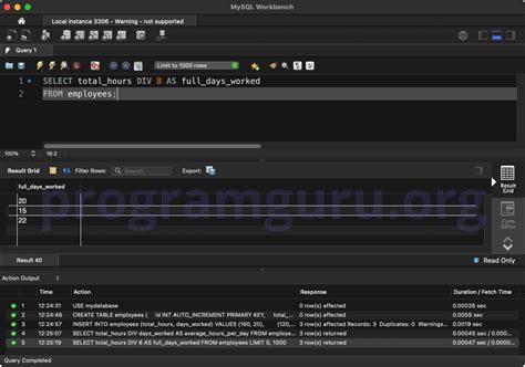 Mysql Integer Division
