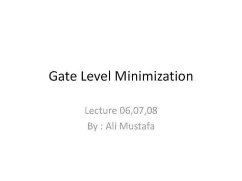 pdf gate level minimization digital logic design eee 241