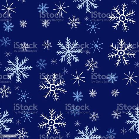 겨울과 크리스마스 디자인을위한 파란색 배경에 눈송이와 원활한 패턴 0명에 대한 스톡 벡터 아트 및 기타 이미지 0명 12월 1월 Istock