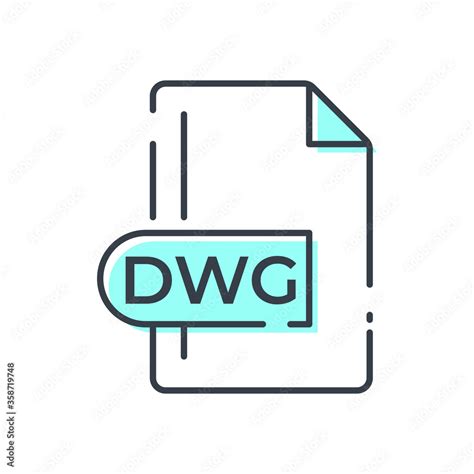 DWG File Format Icon DWG Extension Line Icon Stock Vector Adobe Stock