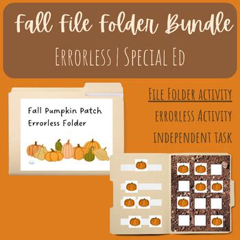 Fall Errorless File Folder Activity Bundle Folders Special Ed Autumn