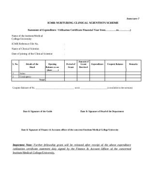 At For Utilization Certificate Annexure 7 Doc Template PdfFiller