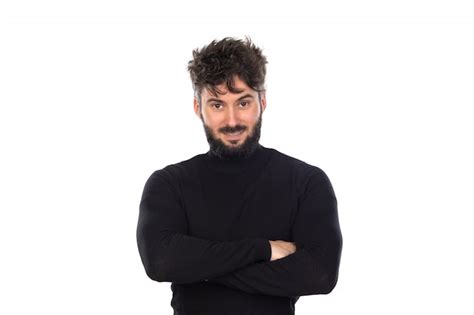 Joven De Negro Foto Premium