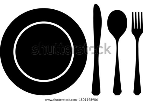 칼 포크 스푼의 검은 실루엣 스톡 일러스트 1801198906 Shutterstock