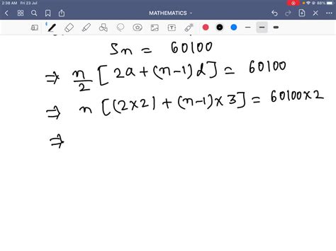 ⏩solved if the sum of the sequence 2 5 8 11 ……… is 60100 then
