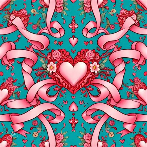 Seamless Pink Ribbon Pattern Design And Pattern Design For Breast