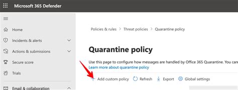 configure end user quarantine policy phish protection duocircle