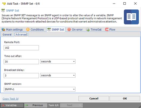 Task Snmp Snmp Set