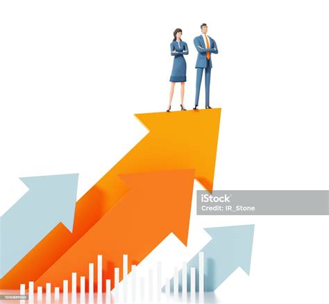 성공한 사업가들은 큰 화살 성취 성장 전문적인 성공 개념 3d 렌더링 일러스트레이션 위에 머물러 있다 개념에 대한 스톡 사진 및 기타 이미지 Istock