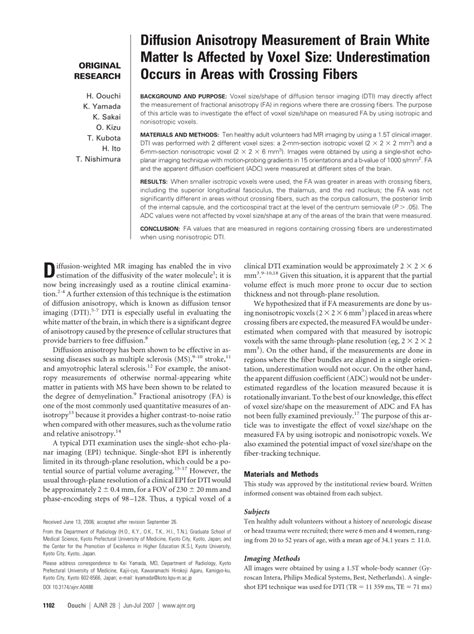 Pdf Diffusion Anisotropy Measurement Of Brain White Matter Is