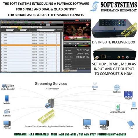 the soft systems playout software for single and dual and quad output