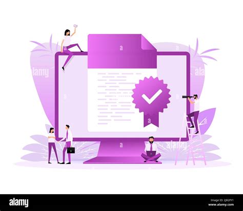 Certified Document Symbol Approval Process Quality Mark Stock Vector
