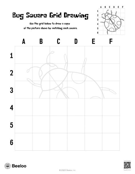 Insect Themed Grid Drawings • Beeloo Printable Crafts And Activities