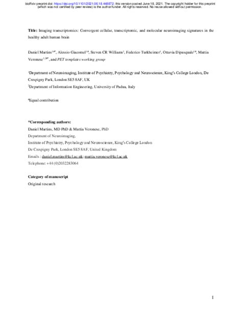 Pdf Imaging Transcriptomics Convergent Cellular Transcriptomic And