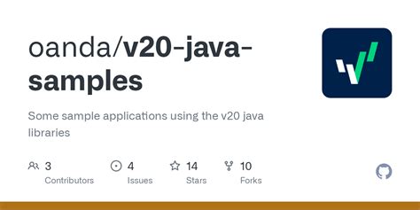 Github Oandav20 Java Samples Some Sample Applications Using The V20 Java Libraries