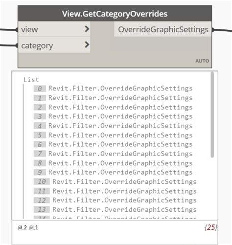 Viewgetategoryoverrides Node Output Packages Dynamo