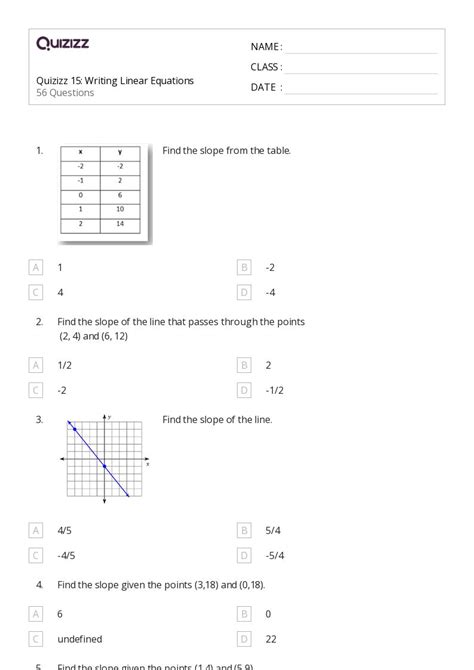 Linear Equations Worksheets For St Grade On Quizizz Free Printable