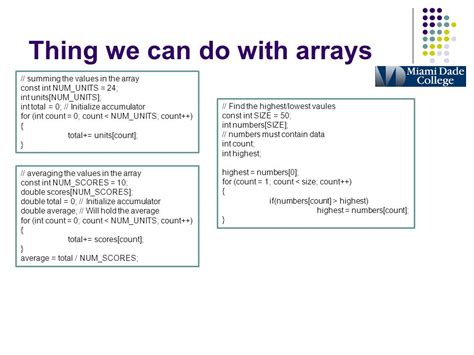 Lecture 14 Arrays Professor Dr Miguel Alonso Jr Fall 2008 Cgs2423