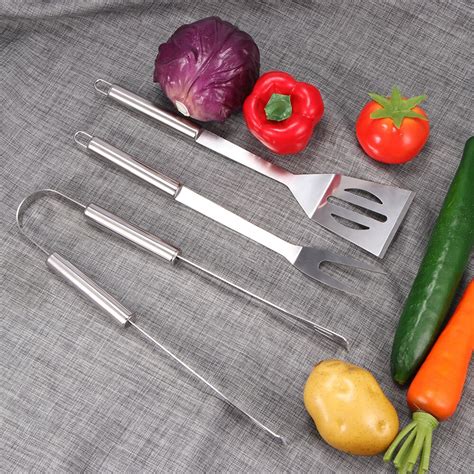 3pcs Stainless Steel Bbq Tools Set Barbecue Grilli Grandado