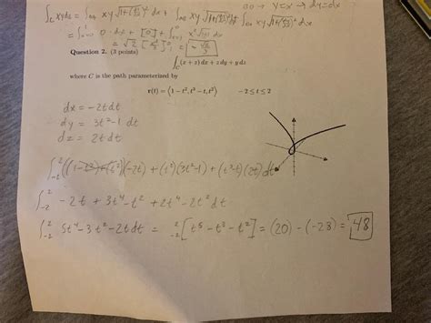 Solved Integral Of Xzdxzdyydz Where C Is The Path