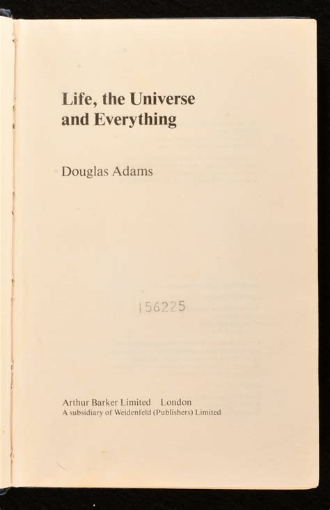 Life The Universe And Everything Von Douglas Adams Good Cloth 1982