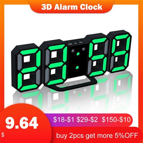 3d светодиодный цифровые будильники настенные часы со звуковым сигналом Функция настольные часы