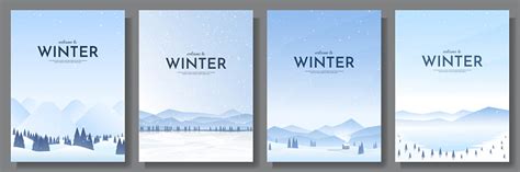 벡터 그림입니다 평평한 겨울 풍경 눈 덮인 배경 눈이 떠있습니다 강 설 맑은 푸른 하늘 블리자드 눈 덮인 날씨 포스터 책 표지 브로셔 잡지 전단지 소책자 디자인 요소 0명에