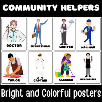 Community Helpers Posters With Pictures Jobs Labor Day Community