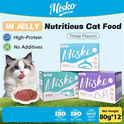 Misko Cat Wet Food Mega Box 12×80g Tsc Jelly Ultra Shiny Coat Pro