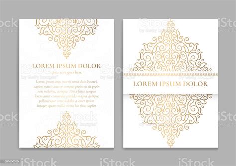 골드와 화이트 럭셔리 초대 카드 디자인 빈티지 장식 템플릿입니다 배경 및 배경 화면으로 사용할 수 있습니다 장식에 좋은 우아하고