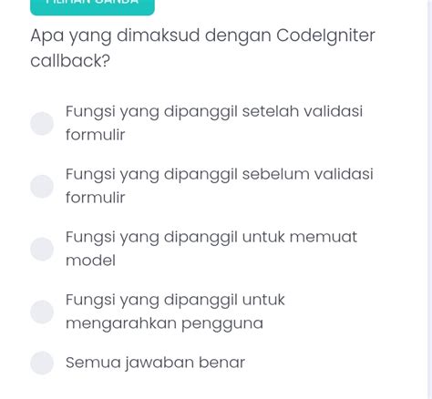Solved Apa Yang Dimaksud Dengan Codelgniter Callback Fungsi Yang