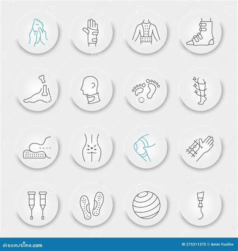 Rehabilitation Line Icon Set Stock Vector Illustration Of Back Silhouette 275311375