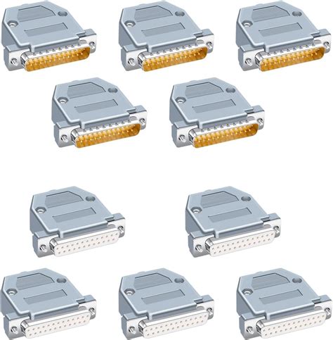 Penglin 10pcs Db25 Male Female Rs232 D Sub Serial Solder Adapter Kit Gold Plated Joints Rs232