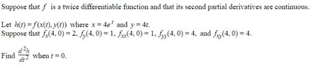 Solved Suppose That F Is A Twice Differentiable Function And